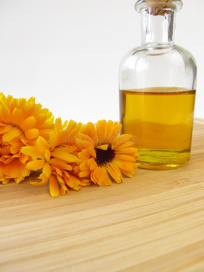 Marigold oil stock photo. Image of flower, calendula - 32654782
