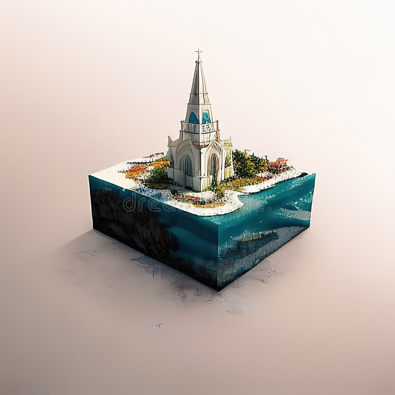 Marigot, , Saint Martin Microcity Model. Generative AI. Stock ...