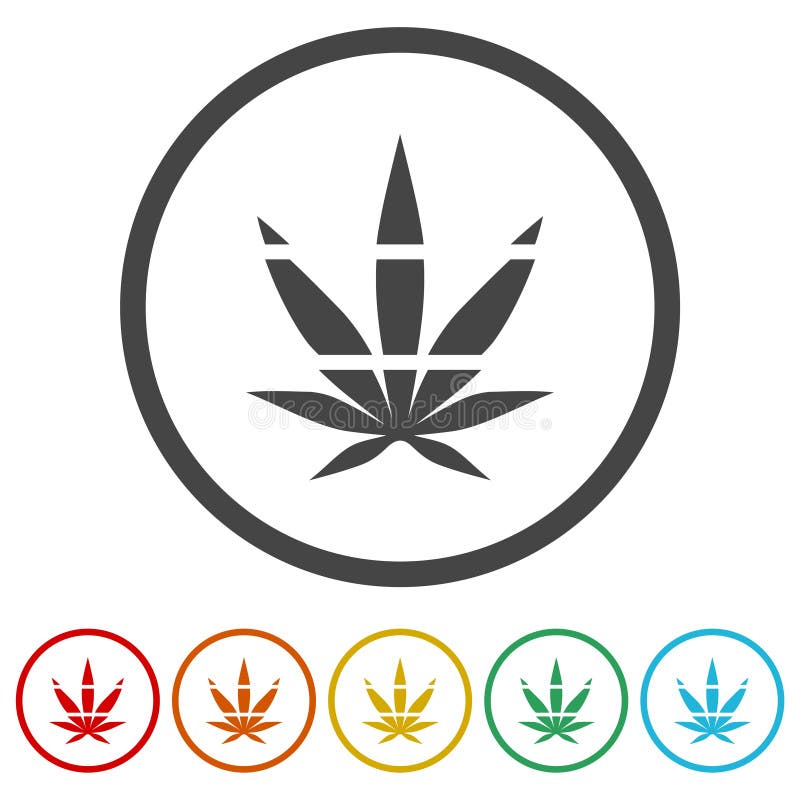 Marihuana-Blatt- Oder Cannabis-Blattsymbol Isoliert Auf Weißem ...