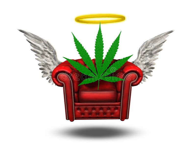 Marijuana Leaf with wings stock illustration. Illustration of drug ...
