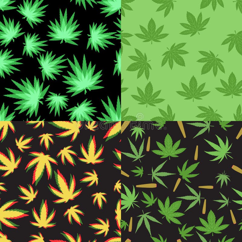 Marijuana Background Vector Set Seamless Patterns Stock Vector ... Marijuana Background Vector Set Seamless Patterns Stock Vector ...