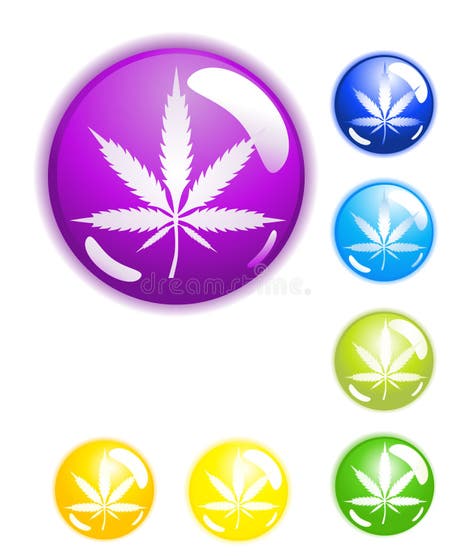 Marijuana Buttons stock vector. Illustration of reflection - 13533598