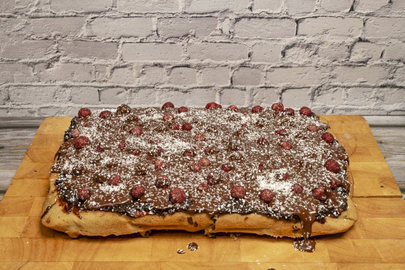 Marijuana Cake with Dry Red Currants and Chocolate on Arabic Plate ...