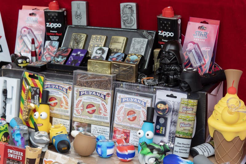 Marijuana and Cannabis Elements into a Store of Downtown Editorial ...