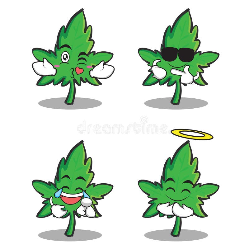Marijuana Character Cartoon Set Collection Stock Vector - Illustration ...
