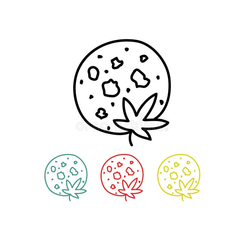 Marijuana Cookie Doodle Icon, Vector Illustration Stock Illustration ...