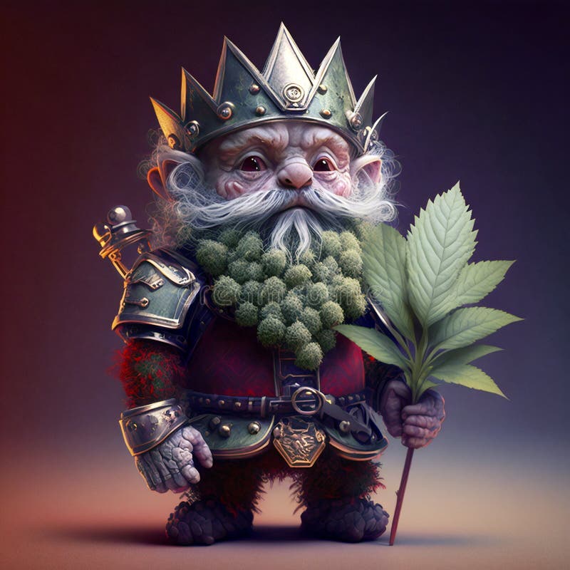 Marijuana Dwarf in a Magical Forest. Growing Weed Concept. Generative ...