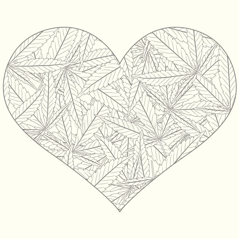 Marijuana in heart stock vector. Illustration of grass - 13500221