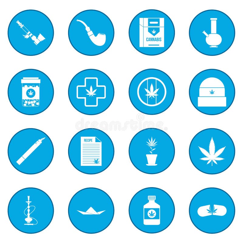 Marijuana icon blue stock vector. Illustration of marijuana - 93050814