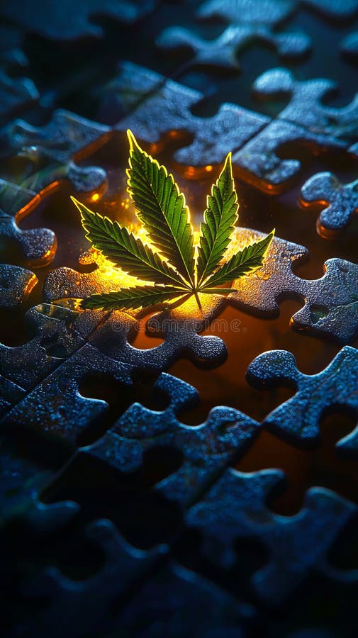 A Marijuana Leaf Sitting on Top of a Puzzle Piece Stock Photo - Image ...