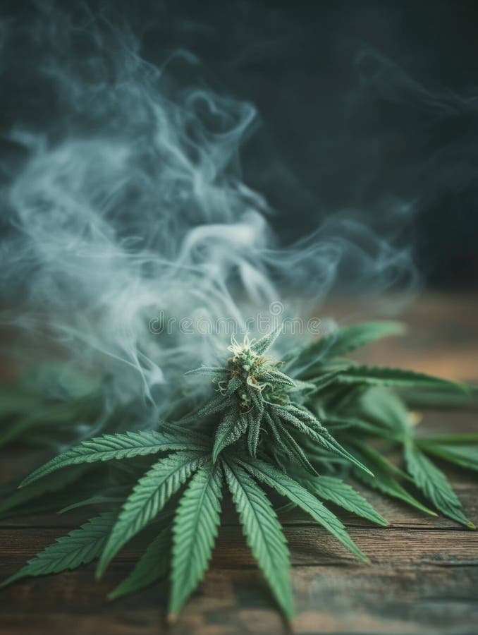 Marijuana Leaf with Smoke stock image. Image of dope - 379884615