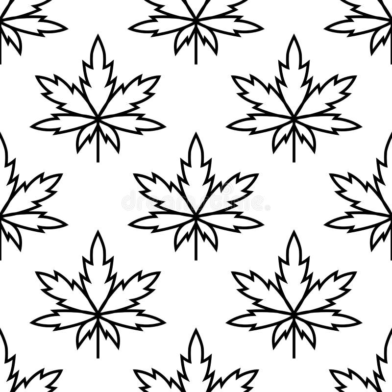 Marijuana Leafs or Cannabis Leafs Seamless Pattern Stock Vector ...
