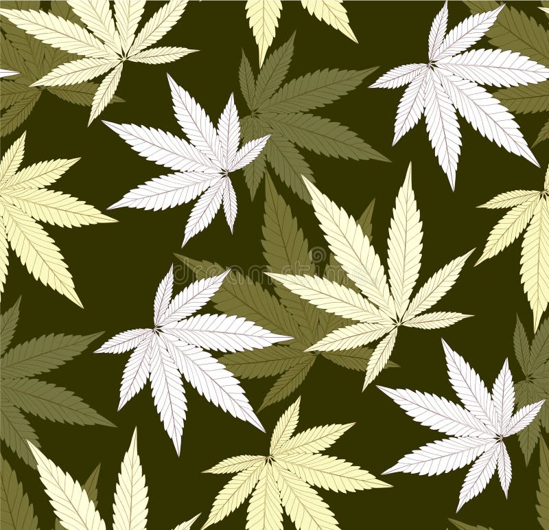 Marijuana Leaves Seamless Pattern Stock Vector - Illustration of ...