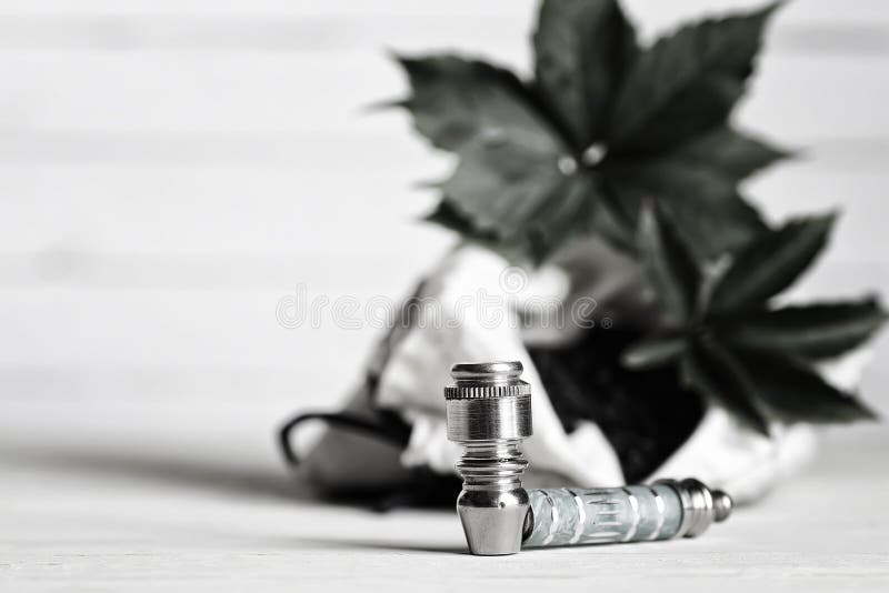 Marijuana Pipe on Wooden Background Stock Image - Image of pattern ...