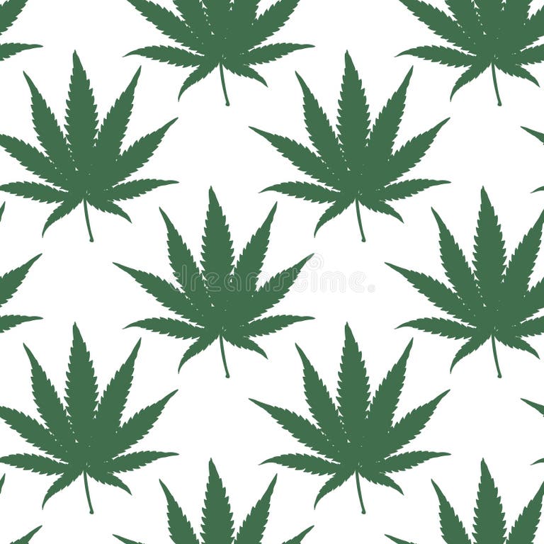 Marijuana Seamless Vector Pattern Stock Illustration - Illustration of ...