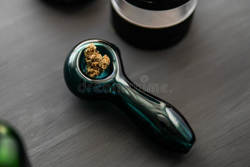 Marijuana Smoking Pipe Cannabis Buds Weed Stock Photo - Image of paper ...