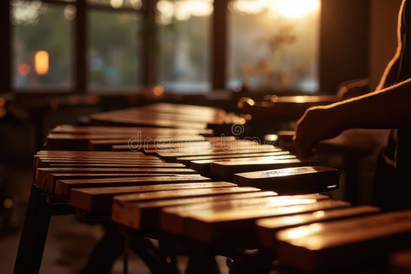 Marimba Melody in a Vibrant Music Room Stock Illustration ...