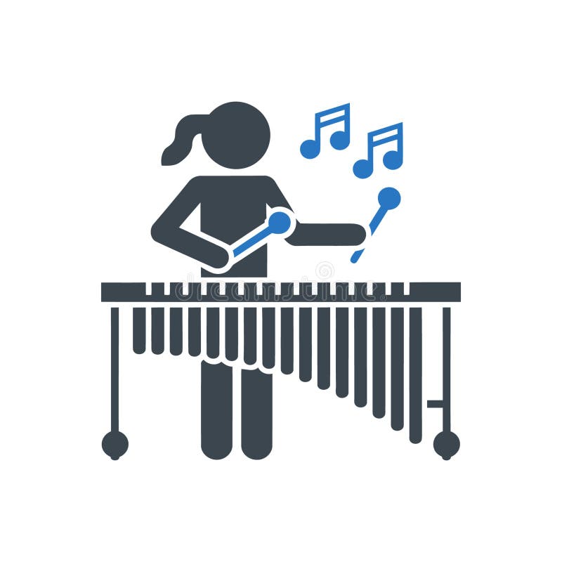 Marimba Percussion Player Icon Stock Vector - Illustration of musician ...