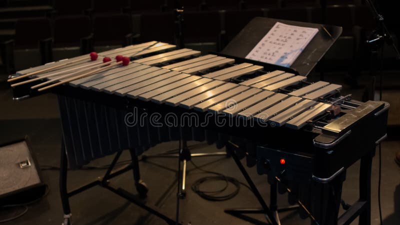 Marimba with White Keys and Drum Sticks Stock Image - Image of ...
