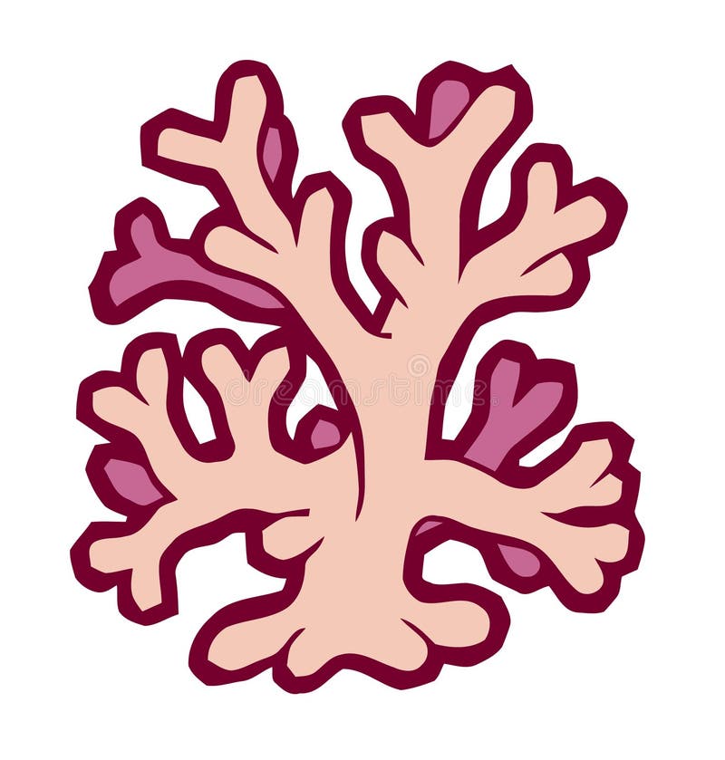 Marin- Korall Stiliserad Vektorillustration Vektor Illustrationer ...