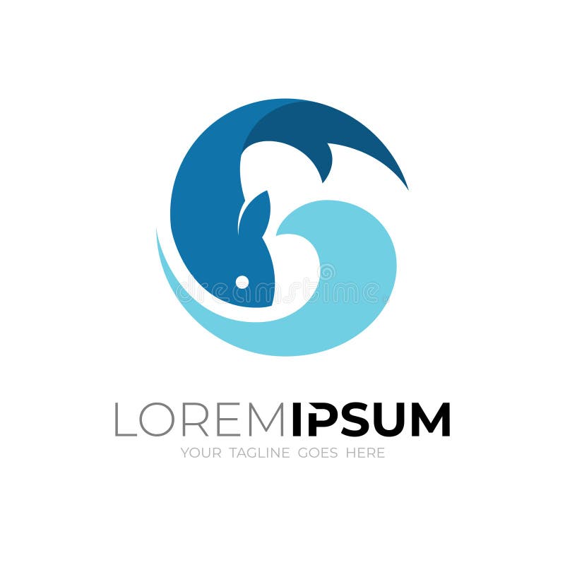 Marin Life Logo with Circle Design Abstract, Fish and Water Wave Logos ...