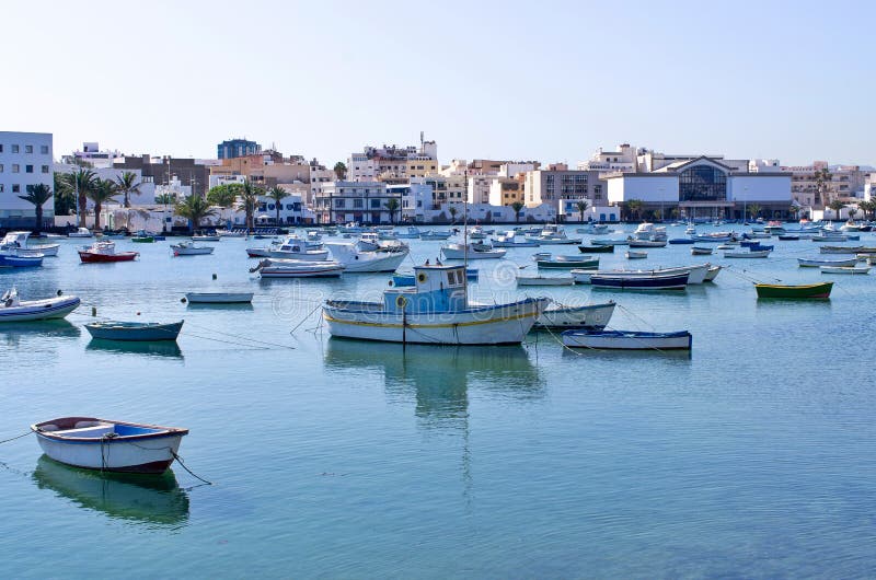 Marina in Arrecife, Lanzarote, Spain Stock Photo - Image of spain ...