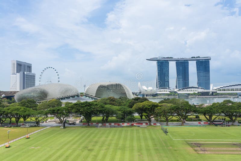 Marina Bay fotografía editorial. Imagen de districto - 74267372