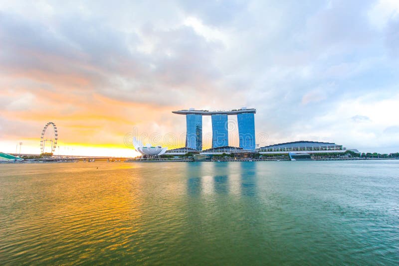 Marina Bay Sand waterfront editorial stock photo. Image of tourism ...