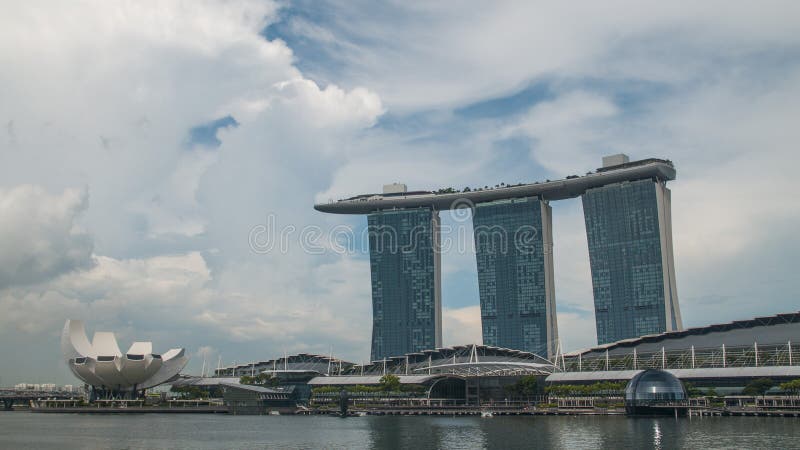 Marina Bay Sands Hotel Singapore, Under Cloudy Sky Editorial Stock ...