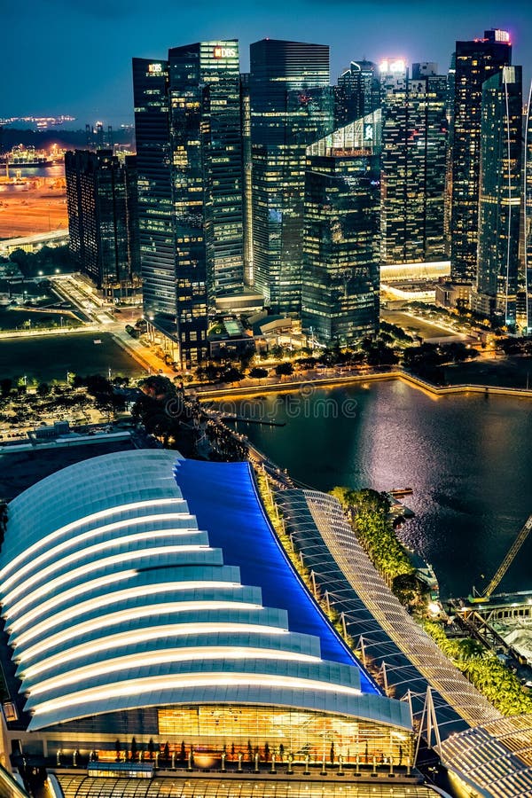 Marina Bay in Singapore stock image. Image of light - 272312593