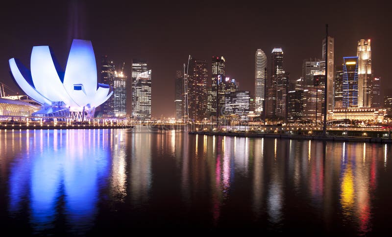 Marina Bay Skyline stock photo. Image of bright, city - 19098934