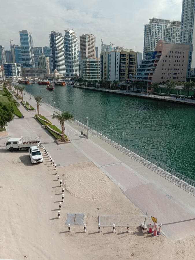 Marina Beach Bay Walk Dubai Editorial Photography - Image of dubai ...