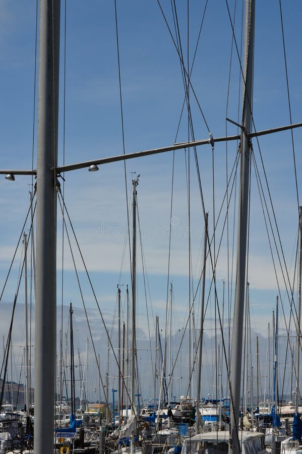Marina boats masts stock image. Image of sailboat, pier - 43446345