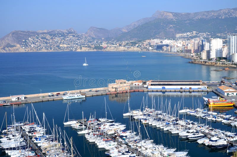 Marina in Calpe, Spain stock photo. Image of leisure - 26484798