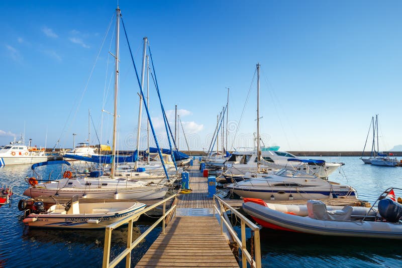Marina in Chania on Crete, Greece Editorial Stock Photo - Image of ...