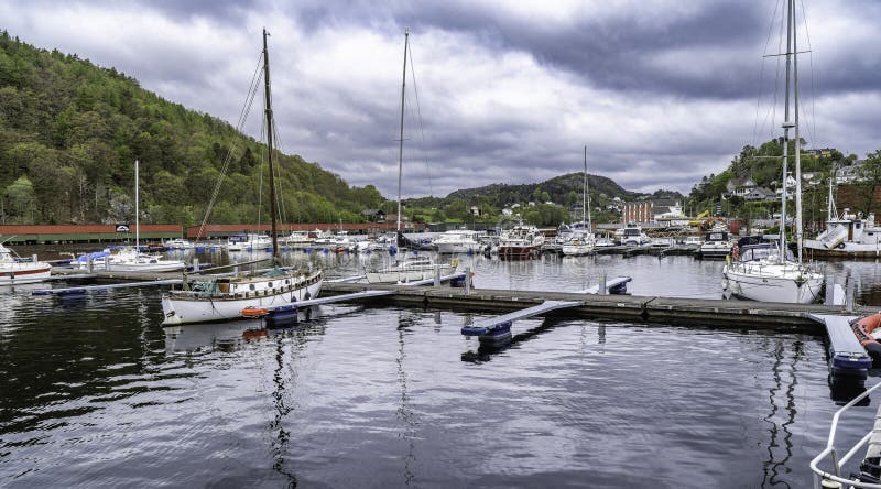 Marina in the City of Egersund, in Norway Stock Photo - Image of ...