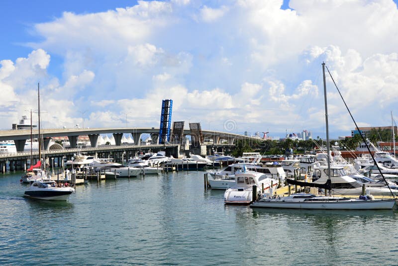 Marina in Downtown Miami, Florida Editorial Photo - Image of ferry ...