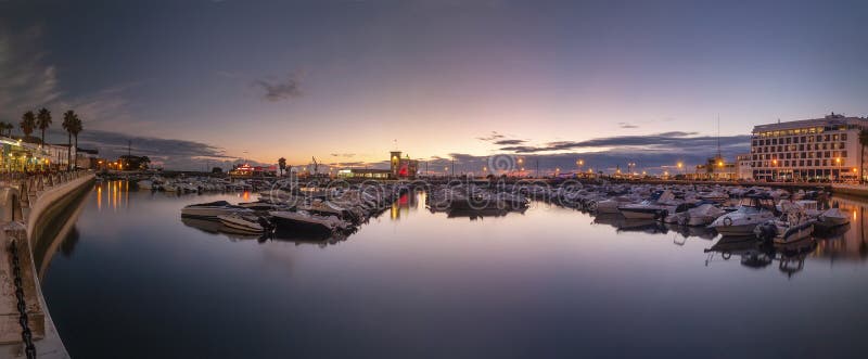 Marina of Faro City at Sunset Editorial Image - Image of sunset ...