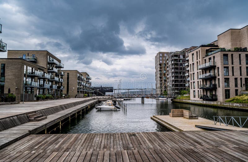 Marina Harbor in the City of Vejle in Denmark Stock Photo - Image of ...