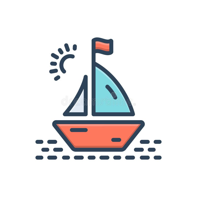 Color Illustration Icon for Marina, Boatyard and Vessel Stock ...