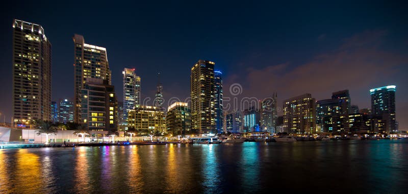 Marina Nightscape stock image. Image of skyscrapers, sunset - 85902775