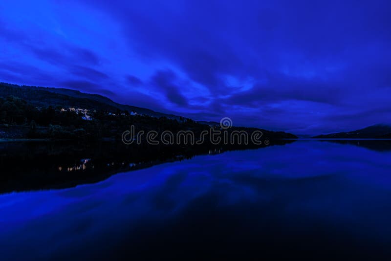 The Marina at Notodden in the Blue Hour on a Summer Evening ...