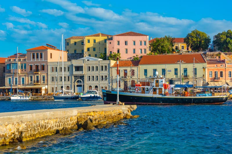 Marina at the Old Town of Chania, Crete Editorial Image - Image of ...