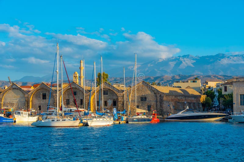 Marina at the Old Town of Chania, Crete Editorial Stock Image - Image ...
