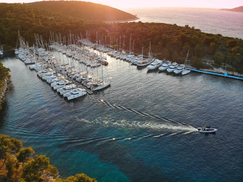 Marina in Palmizana, Pakleni Islands, Croatia Stock Image - Image of ...