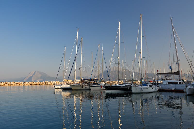 Marina in Patras. stock image. Image of recreation, yachts - 55437009