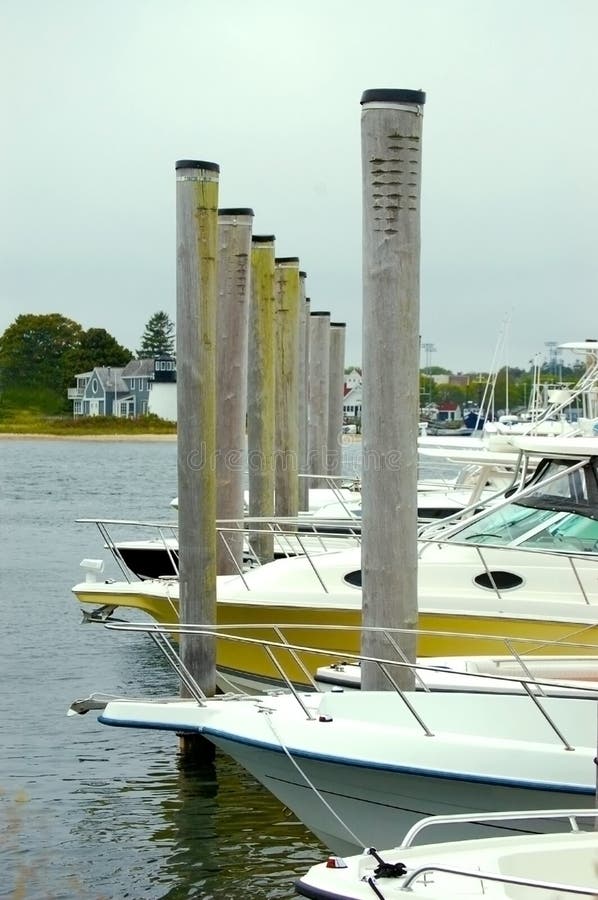 Marina Pier Posts stock photo. Image of series, marina - 16220542