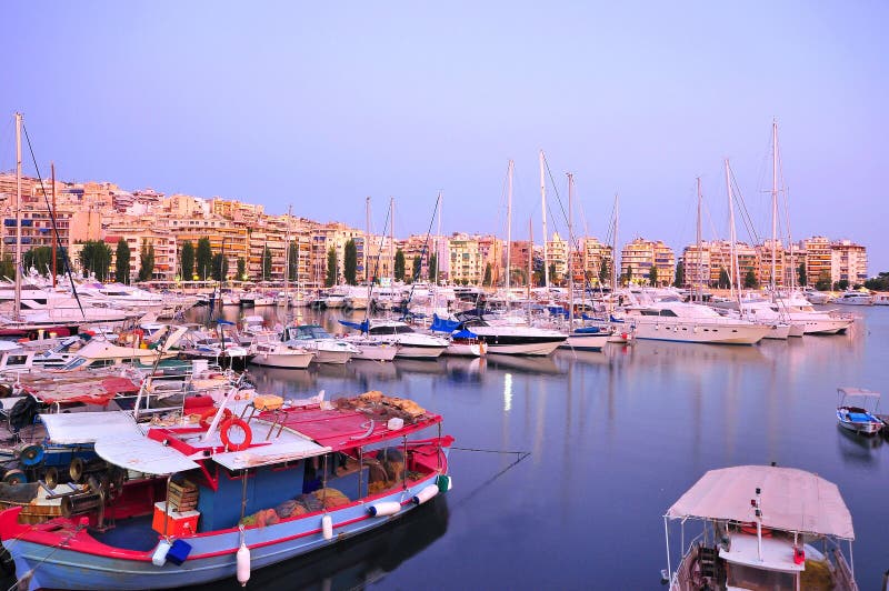 Marina in Piraeus, Greece stock image. Image of ocean - 34356131