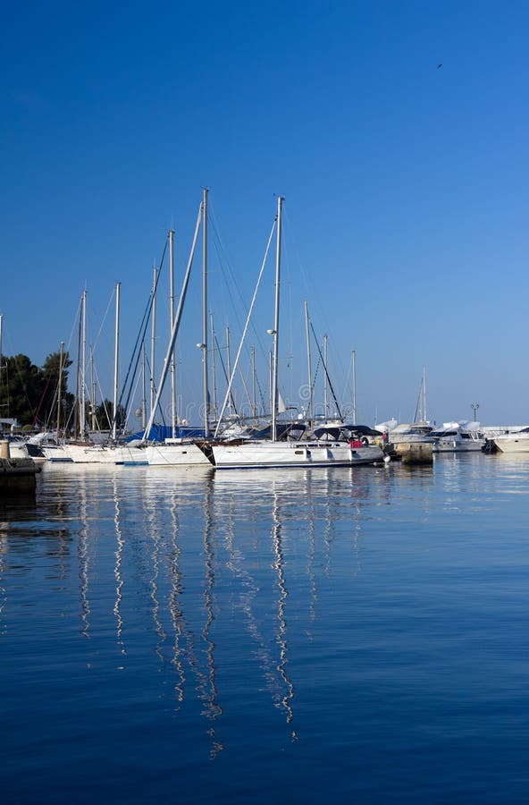 Marina in Porec stock image. Image of reflection, boat - 23041259