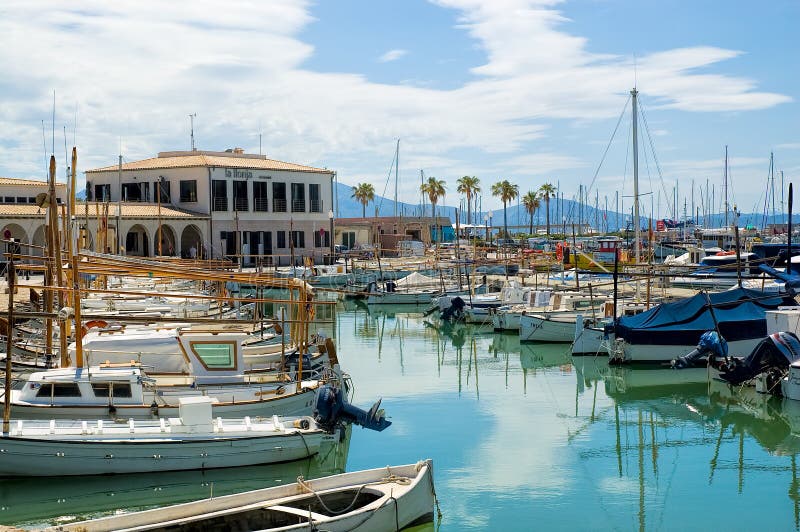 Marina, Port De Pollensa, Majorca, Spain. Editorial Stock Photo - Image ...